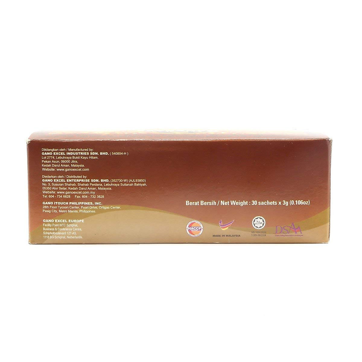 Gano Excel medium roast Ganocafe Classic Ganoderma Coffee 90 Sachets (Pack of 3)