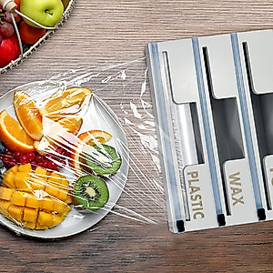 The Luxe Union 3-in-1 Wax, Foil, and Plastic Wrap Dispenser with Cutters, Drawer and Countertop Organizer for Cling, Film, and Parchment Paper, Pre-Labeled Organization, Bamboo Holder