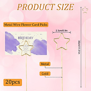 20pcs Table Number Holders, Place Card Holders Metal Floral Card Holder Clips Star Shaped Picture Holders for Centerpieces Photo Memo Pick for Wedding Party Flower Cards Office Cake Topper