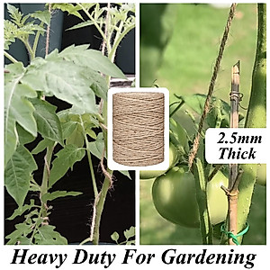 Jute Twine 328 Feet 2.5mm 4Ply Heavy Duty Natural Jute Rope String for Home Gardening Plant Picture Hanger Industrial Packing String for Gifts Presents Mason Jars Wedding Decorations Crafts