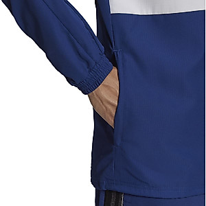 adidas mens Primeblue Tiro Warm Windbreaker Black/Victory Blue X-Large
