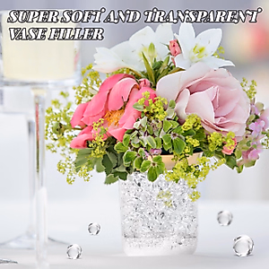 BYMORE 90000 Clear Water Beads,Transpatent Gel Jelly Beads,Vase Filler for Candle, Wedding Centerpiece, Floral Arrangement, Home Decorations