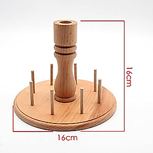 DYNWAVE Wooden 8 Spool Yarn Holder Thread Rack Crocheting Tool Wool Cord Organizer Storage Knitting Embroidery Tangling Yarn Dispenser Accessories