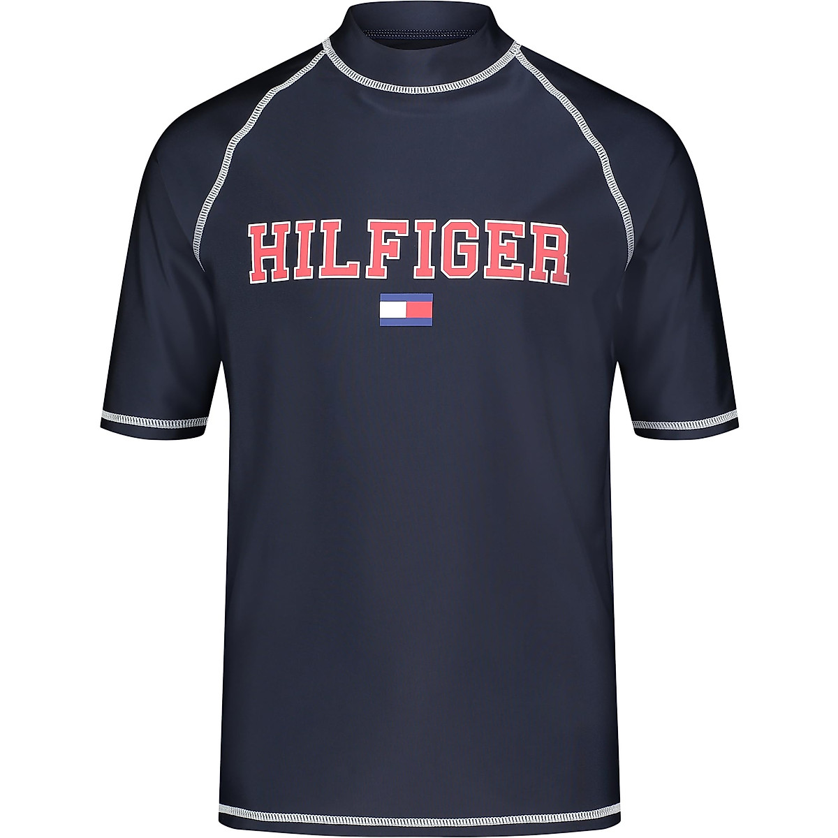 Tommy Hilfiger Boys' Rashguard with UPF 50+ Sun Protection, Navy Blazer K08, 12-14
