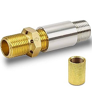 Hisencn 1/2" LP Air Mixer Valve for Fire Pits, 150K BTU Capacity High 304 Stainless Steel and Solid Brass Liquid Propane Gas Copper Joint, 1/2 inch NPT Female and Male Thread with A Brass Adapter