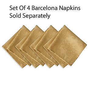 Newbridge Barcelona Luxury Damask Fabric Tablecloth, 100% Polyester, No Iron, Soil Resistant Dining Room, Party Banquet and Holiday Tablecloth, 60 Inch x 84 Inch Oval, Gold