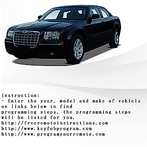 Keyless Entry Remote Car Key Fob Replacement for Chrysler 300 05-2007/ Aspen 07-09/ Durango 07-2009/ Dodge Charger 06-2007/ Jeep Commander 06-2007/ Grand Cherokee 05-07 KOBDT04A OHT692427AA (2 Pack)