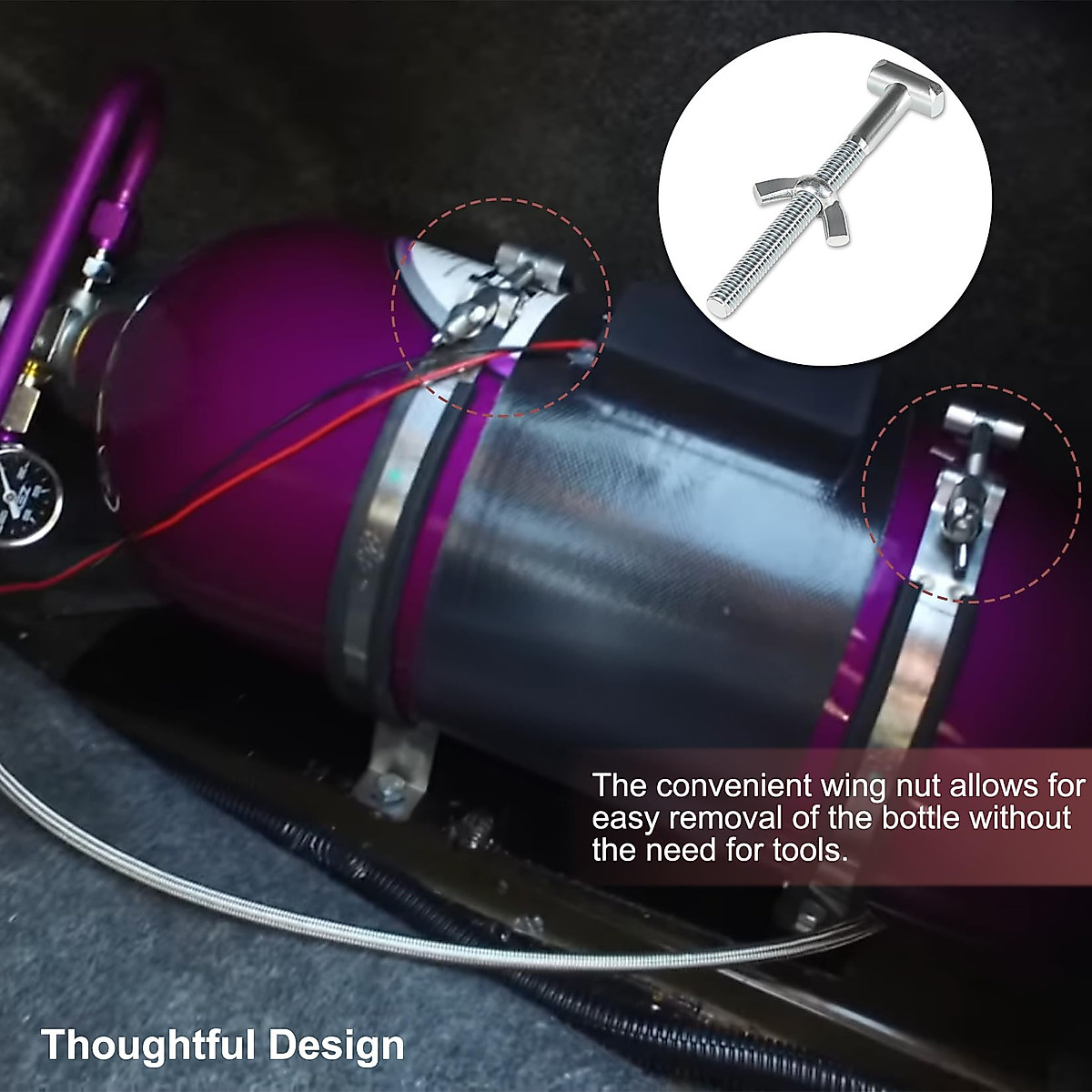 yourour 82013 Nitrous Oxide Bottle Bracket,7”Nos Single Bottle Holder Bracket for 10-15 Pound Nitrous Bottle