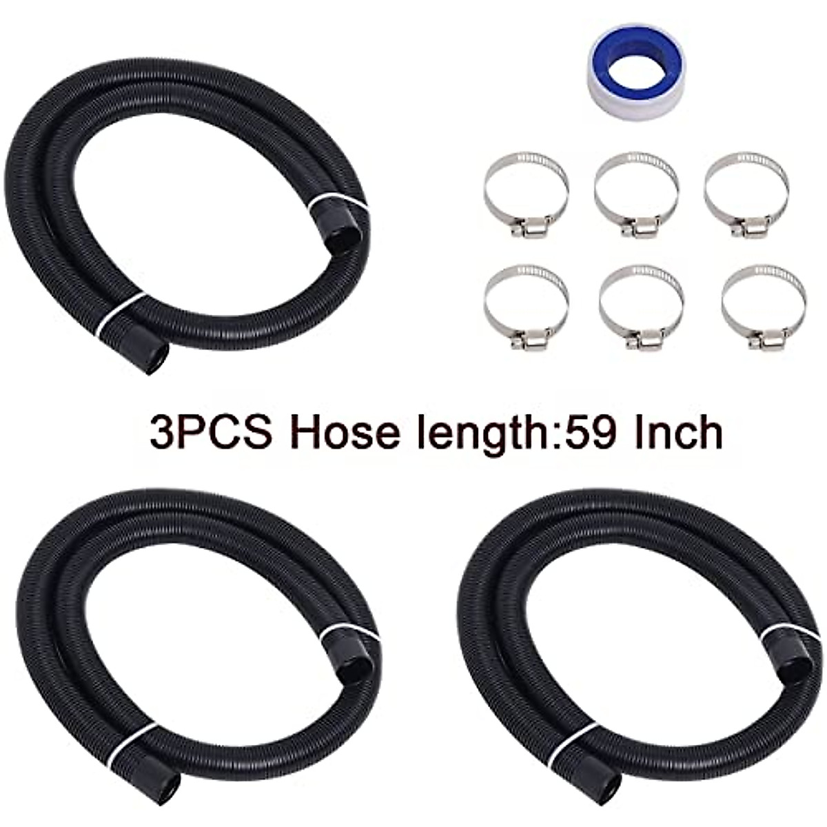 1.25'' Pool Pump Replacement Hose Compatible with Filter Models 800 GPH, 530 GPH, 300 GPH Pool Pump for Above Ground Pools 59'' with 41'' Long Pool Pump Replacement Hose