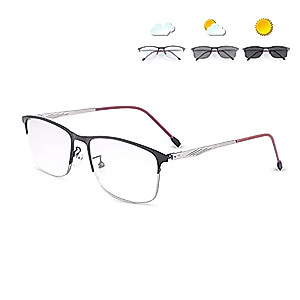 LJIMI Photochromic Progressive Multifocus Spring Hinge Reading Sunglasses UV Protection Multifocal Trifocal Transition Sun Readers Blue Light Blocking Computer Glasses for Women Men Anti Glare Eyewear