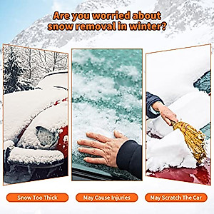 OHMOTOR Ice Scrapers for Car Windshield 26 Inch Snow Brush for Car with 360° Rotating Brush & Foam Grip, Snow Removal Tool for Car Truck SUV Ice Scraper