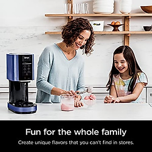 Ninja NC301 CREAMi Ice Cream Maker, for Gelato, Mix-ins, Milkshakes, Sorbet, Smoothie Bowls & More, 7 One-Touch Programs, with (2) Pint Containers & Lids, Compact Size, Perfect for Kids, Blue