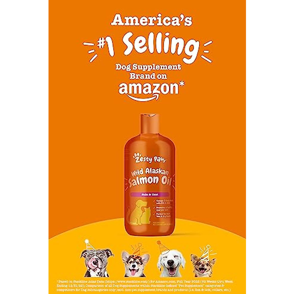 Pure Wild Alaskan Salmon Oil for Dogs & Cats - Omega 3 Skin & Coat Support - Liquid Food Supplement for Pets - Natural EPA + DHA Fatty Acids for Joint Function, Immune & Heart Health, 32 Fl Oz