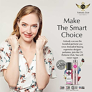 CA Perfume Duo Impression of Delina For Women Eau de Parfum Refillable Atomizer Sprayer + Fragrance Body Oil Long Lasting Sample Travel Size Roll-On Bottle 0.27 Fl Oz+0.33 Fl Oz