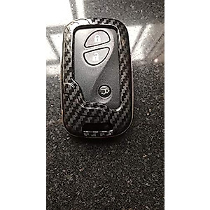 iJDMTOY Exact Fit Black Glossy Carbon Fiber Finish Key Fob Shell Compatible With Lexus IS ES GS LS CT LX GX RX, etc 1st Gen Smart Keyless Fob