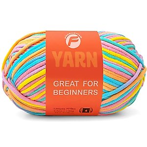 FREEASYFAR 3.5Oz/120yds Beginner Easy Yarn, Crochet & Knitting Yarn for Beginners with Easy-to-See Stitches, Worsted-Weight Medium #4;Cotton Blend Yarn for Amigurumi DIY(Coral,1 Skein)