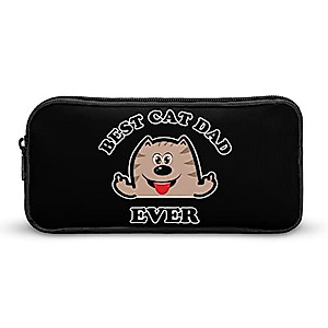 Best Cat Dad Ever Pencil Case Stationery Pen Pouch Portable Makeup Storage Bag Organizer Gift