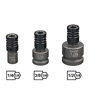 KAIFNT K352 Square Drive Quick-Release Bit Holder Socket Adapters, Impact Grade, 3-Piece