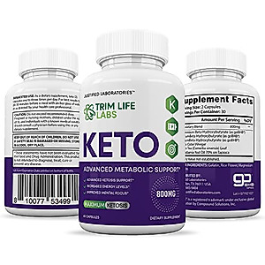 (3 Pack) Trim Life Labs Keto Pills Includes Apple Cider Vinegar Patented goBHB® Exogenous Ketones Advanced Ketogenic Supplement Ketosis Support for Men Women 180 Capsules