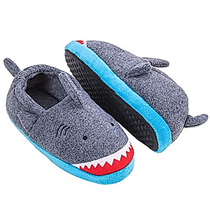 Little Kids Big Boys House Slippers, Kids Warm Slip On Home Slippers with Soft Memory Foam Cute Winter Nonslip Indoor Shark Dinosaur Soccer Dog Slippers