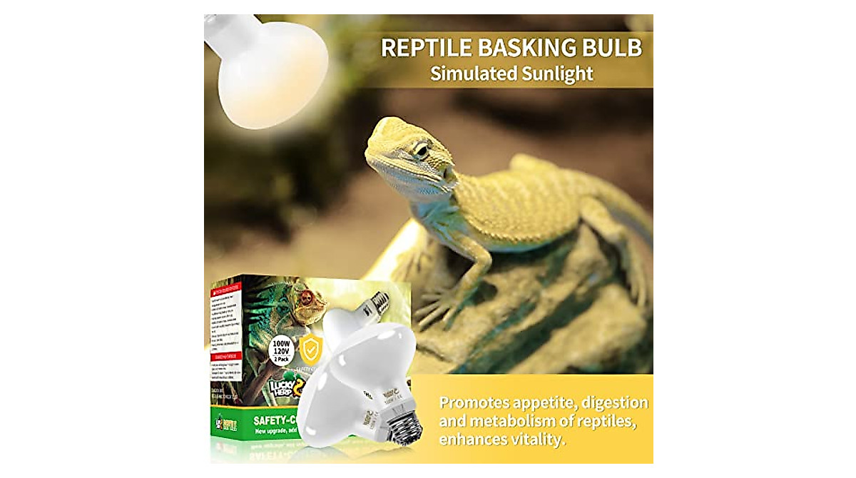 LUCKY HERP 100W Reptile Heat Lamp - Safe & Effective