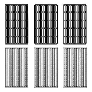 BBQ-PLUS Porcelain-Enamel Cooking Grid Grate and Emitter Plates Replacement Parts for Charbroil Commercial TRU-Infrared Grills 463242715 463242716 463276016 466242715 466242815, Lowes 606682 639322