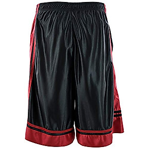 ChoiceApparel Mens Two Tone Training/Basketball Shorts with Pockets (S up to 4XL) (4XL, Zipper-Black/Red)