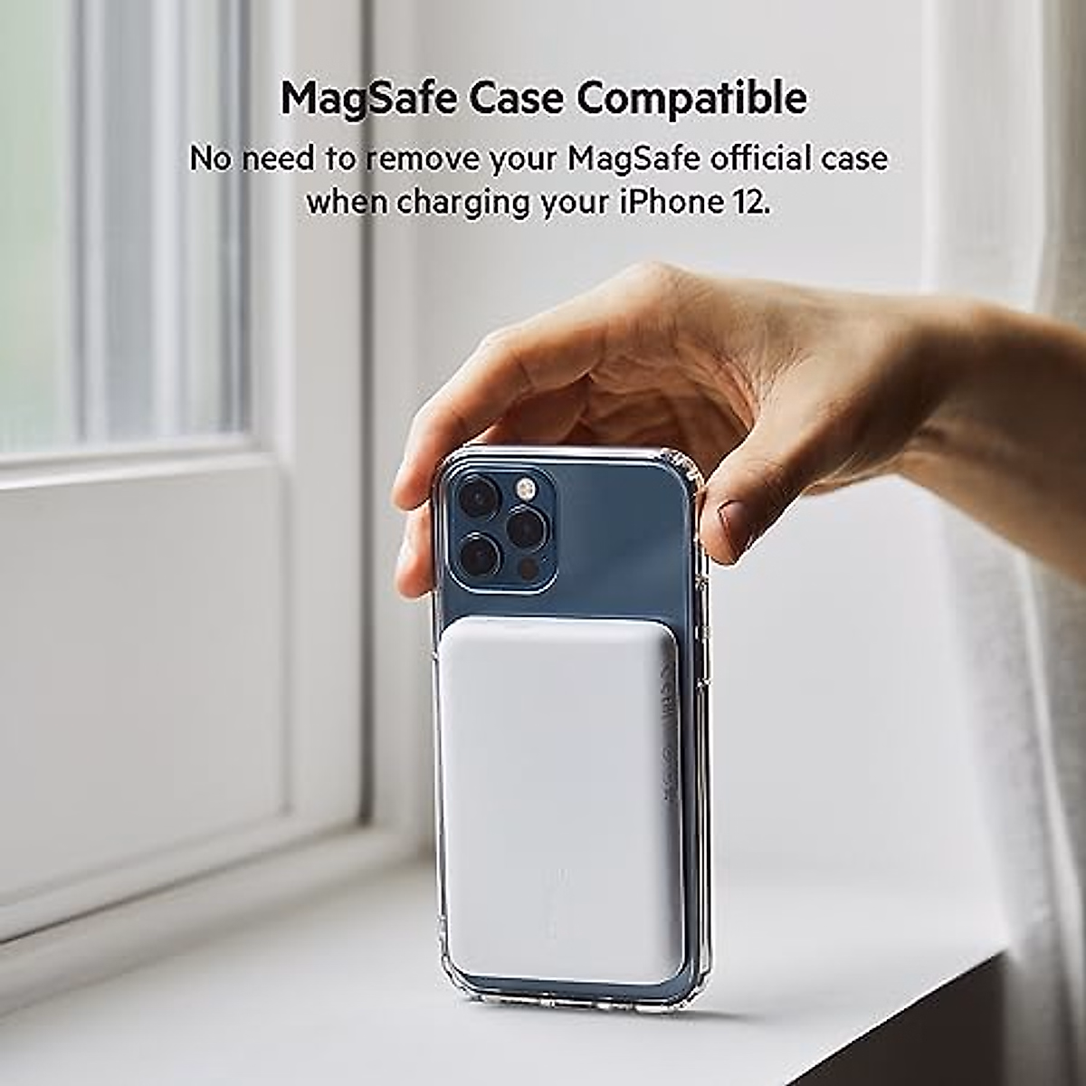 Belkin Wireless Power Bank w/MagSafe Compatible 7.5W Wireless Charging - Portable Magnetic Charging Bank - Compatible w/iPhone 15, 15 Plus, 15 Pro, 15 Pro Max, iPhone 14, AirPods, & More - White