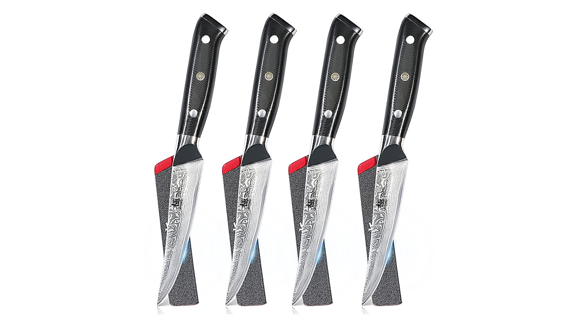 Premium KYOKU Damascus Steak Knives Set of 4