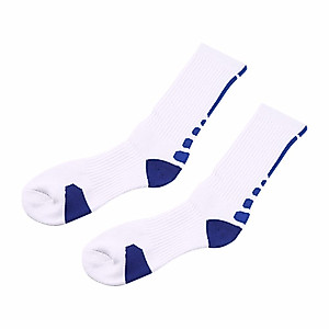 DRASEX Men's Athletic Cushioned Crew Socks 4 Pairs Men Elite Basketball Socks for Sports Running Football