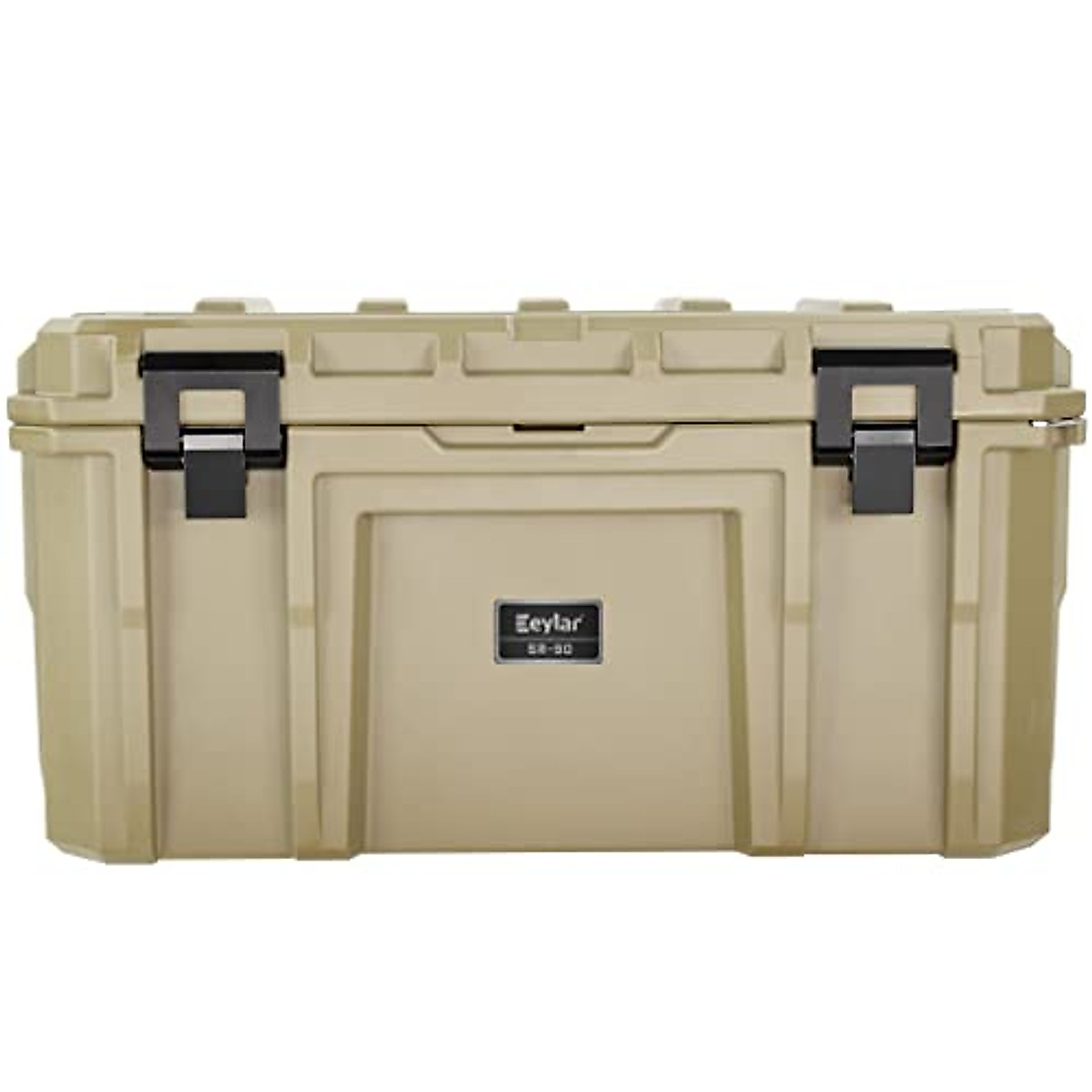 SR-90 Large Crossover Overland Cargo Case, Equipment Hard Case, Roto Molded, Stackable with Pad-Lock Hasp, Strap Mountable, TSA Standard, IPX4 Rated, 90 Liters (Tan)