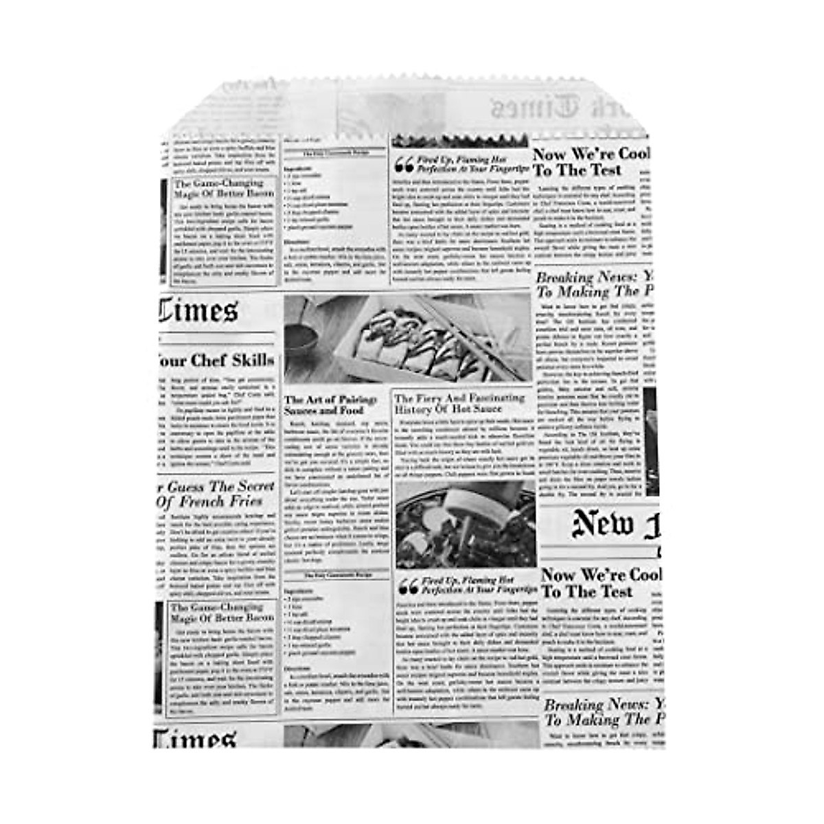 Restaurantware-Bag Tek 7 x 5 Inch Sandwich Bags, 100 Greaseproof Bakery Bags - Microwavable, Disposable, Newsprint Paper Lunch Bags, For Cookes, Sandwiches, Candies, Fries, And Bread,