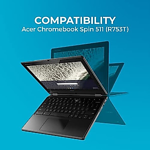 Gumdrop DropTech Case Fits Acer Chromebook Spin 511/R753T (2-in-1). Designed for K-12 Students, Teachers and Classrooms-Drop Tested, Rugged, Shockproof Bumpers for Reliable Device Protection – Black