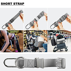 Elastic Jacket Gripper Travel Strap with D-ring Hooks and buckle, Suitcase Straps Belts Travel Accessories, Makes Your Hands Free,Gray