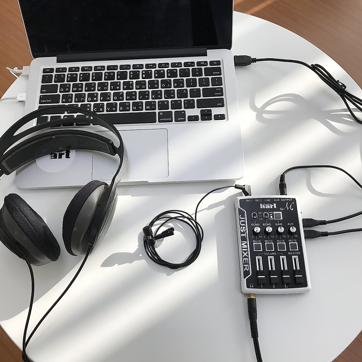 Maker Hart Just Mixer M 4 Channel Compact Microphone Mixer/2 Mic IN/2 Stereo IN/Mic Power/USB Audio IN&OUT
