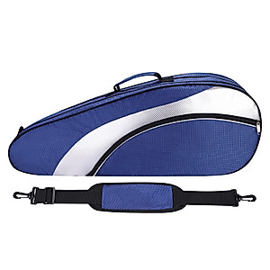 ITODA Tennis Racquet Cover Bag, 3-6 Rackets Badminton Paddle Carry Case Waterproof Dustproof Separation Shoes Pocket Storage Bag with Adjustable Shoulder Strap Outdoor Sports