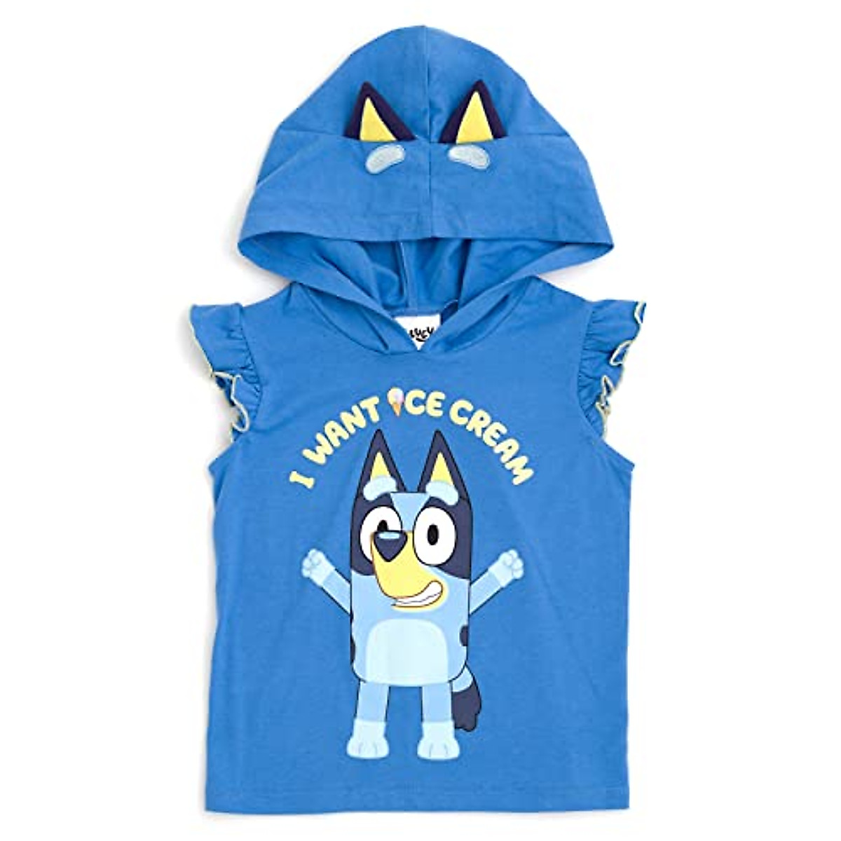 Bluey Toddler Girls Cosplay Tank Top Dolphin and French Terry Shorts 3T