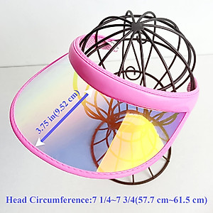 2 Pack Sun Visors Hat Women Colored Sport Cap Clip-On Ladies Tennis Golf Running Caps (Iridescent Pink)