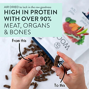 The New Zealand Natural Pet Food Co. WOOF Air Dried Dog Bites -Venison Recipe Air Dried Dog Food,High Protein Venison Dog Food, Healthy Dog Food,26.5oz