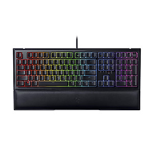 Razer Ornata V2 Gaming Keyboard: Hybrid Mechanical Key Switches - Customizable Chroma RGB Lighting - Individually Backlit Keys - Detachable Plush Wrist Rest - Programmable Macros (Renewed)