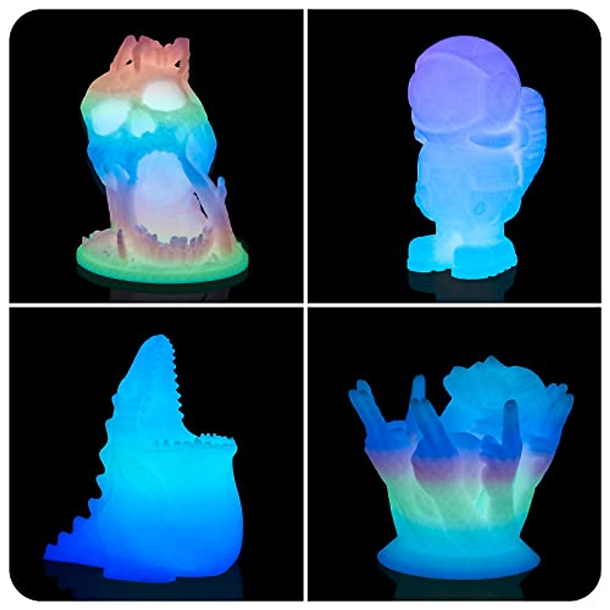 Pla Filament 1.75mm, Pla Glow in The Dark Filament, Multicolor, Green, Blue,Purple,Orange,Pink,Shiny,Fit Most FDM Printer,Dimensional Accuracy +/- 0.05 mm,1kg Spool(2.2lbs)