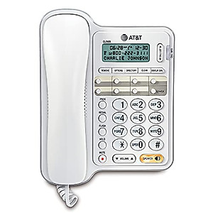 AT&T CL2909 Corded Phone with Speakerphone and Caller ID/Call Waiting, White