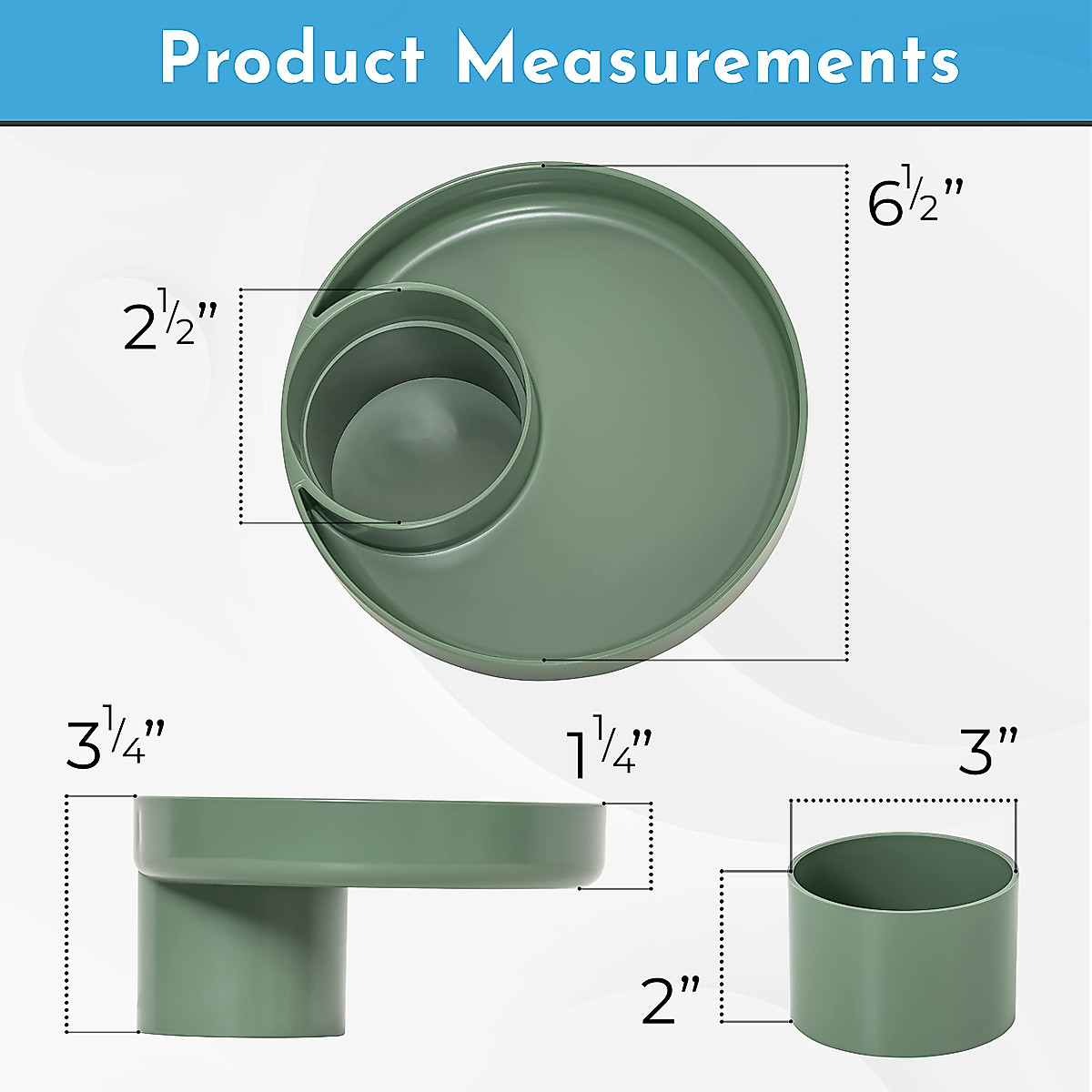 Travel Tray Round, USA Made Easily Convert Your existing Cup Holder to a Tray and Cup Holder for use in a Car Seat, Booster, Stroller, Golf Cart and Anywhere You Have a Cup Holder! - Moss Green