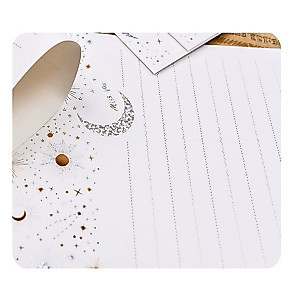 Stationery Paper Letterhead Sheets,36 Pcs Starry Sky Theme Series Stationery Design Writing Stationery Paper,For Writing Letters Wedding Invitations Crafts Computer Office Note(White