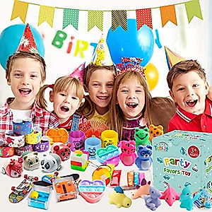 56 Pcs Party Favors Carnival Treasure Box Toys Classroom Prizes Small Mini Bulk Gifts Toys Pinata Stocking Stuffers for Kids Boys Girls 4-8 8-12 3-5, Goodie Bags Fillers for Kids Birthday Party