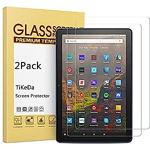 [2 Pack]-TiKeDa Screen Protector for Amazon Kindle Fire HD 10 2021 Tablet /Fire HD 10 Plus/Fire HD 10 Kids/Fire HD 10 Kids Pro Tablet [2021 Release 11th Generation 10.1inch]Tempered Glass High Definition