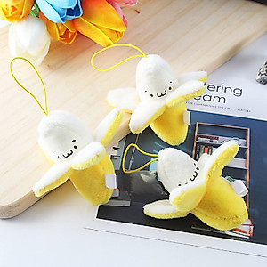 Himpokejg Cute Stuffed Banana Shape Toy Cartoon Doll PP Cotton Soft Doll Plush Pendant Birthday Gift for Decoration 1.97 inches