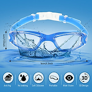 Konohan 8 Pack Swim Goggles No Leaking Swimming Goggles for Adult UV Protection Pool Goggles with Nose Clip Earplug(Cute Colors)
