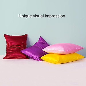 FLXXIE 2 Pack Satin Toddler Pillowcases for Skin and Hair, 14x20 Inches, Silky Soft Envelope Closure Kids Travel Pillow Cases Covers for Boys and Girls, 14x20 Inches, Pink