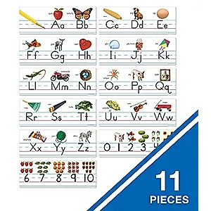 Carson Dellosa Alphabet and Number Line Bulletin Board Set—Alphabet Chart with Upper and Lowercase Letters, Numbers 0-10, Bulletin Board Decorations for Homeschool or Classroom Decor (11 pc)